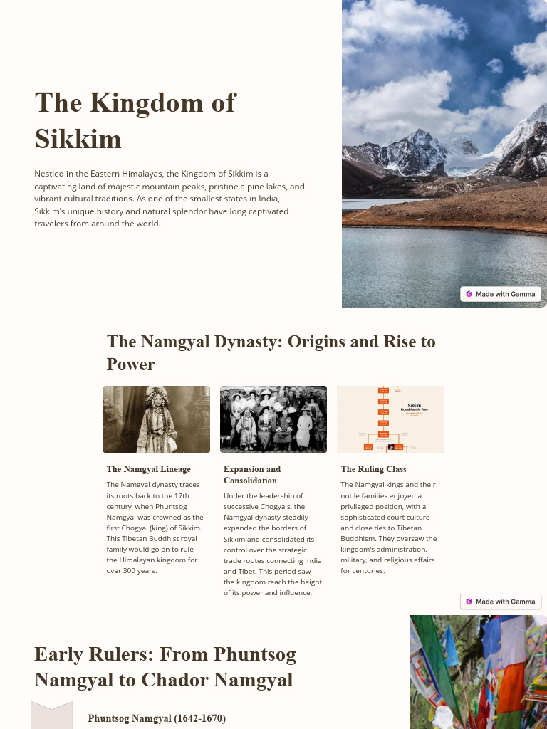 History and Legacy of Sikkim's Namgyal Dynasty | PDF | Tibet | Himalayas