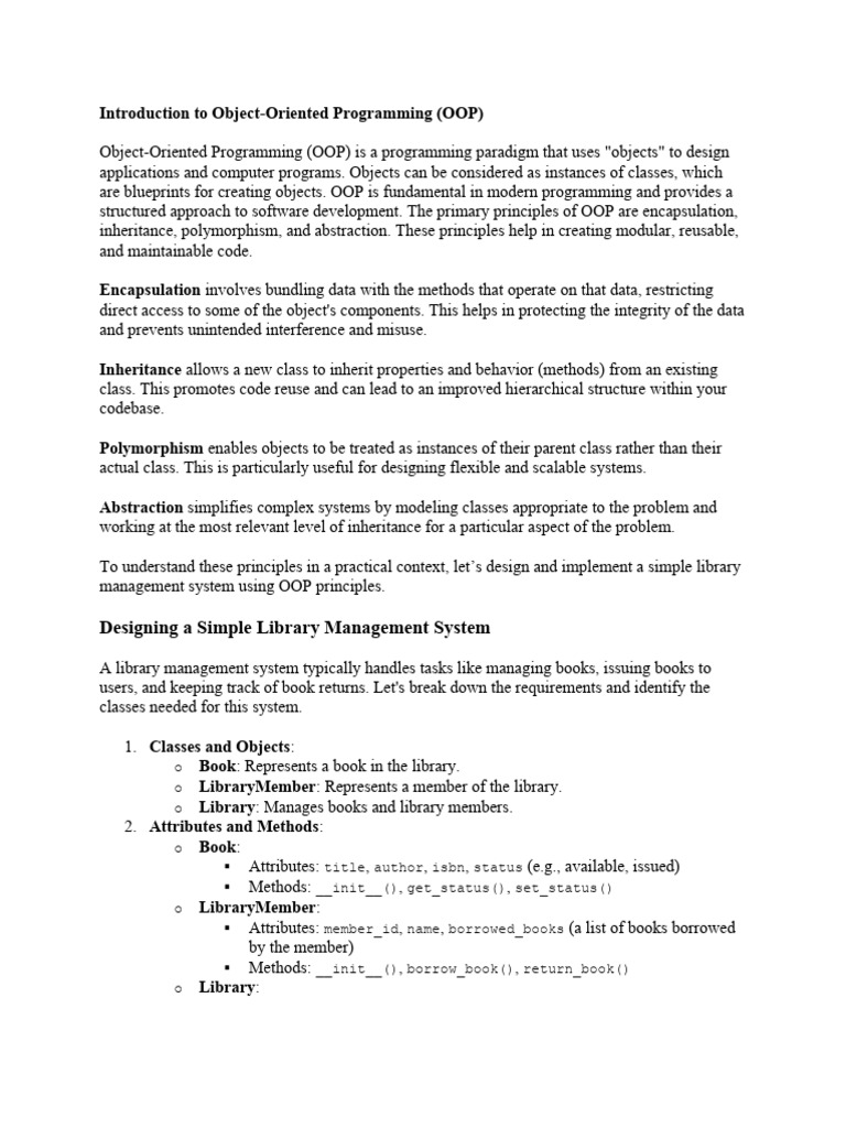 Introduction To Object Pdf Object Oriented Programming Class Computer Programming