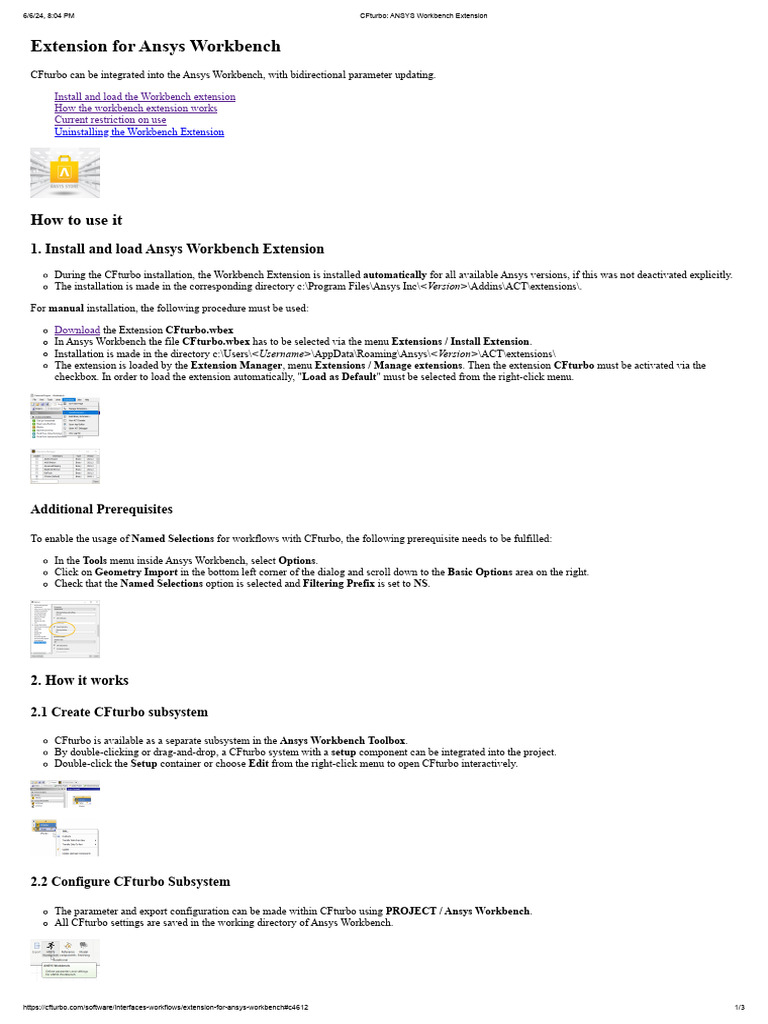 CFturbo - ANSYS Workbench Extension2 | PDF | Computer File | Operating System Families