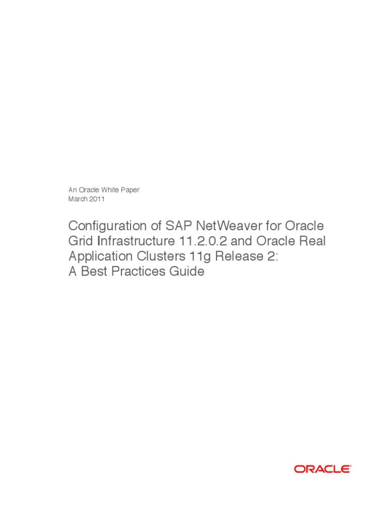 Config Of Sap Nw For Oracle Grid And Real App Clusters 11g Release 2 Best Practice Pdf