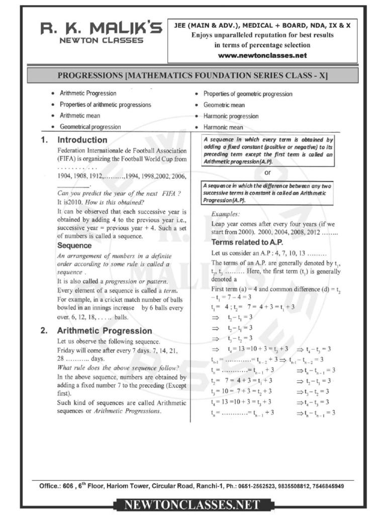 5. Progressions | PDF