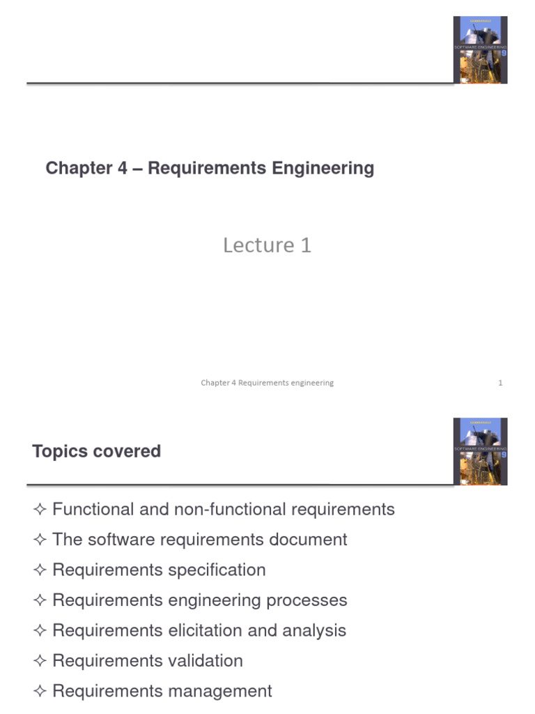 1 Chapter 4 Requirements Engineering | PDF | System | Usability