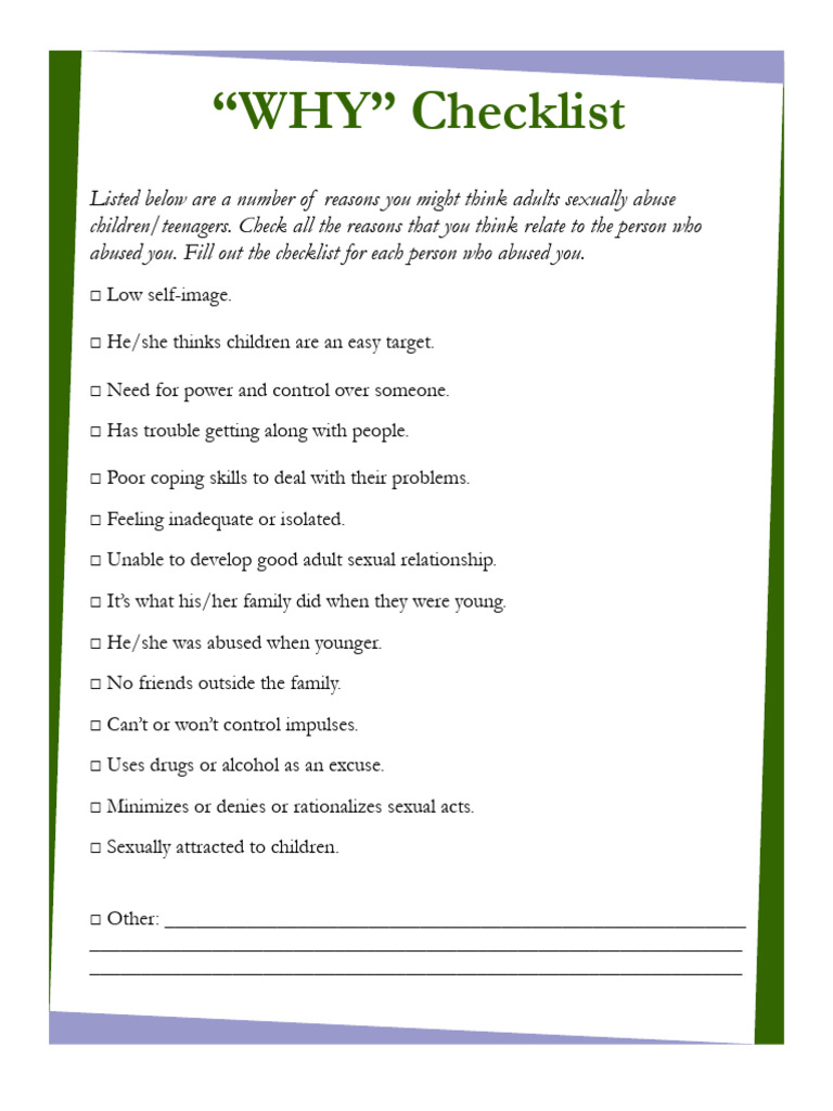 WHY Checklist | PDF