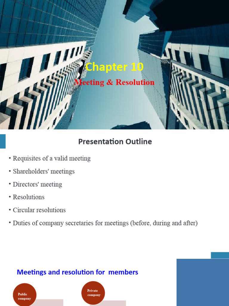 Chapter 10 Meeting - Resolution | PDF | Proxy Voting | Quorum