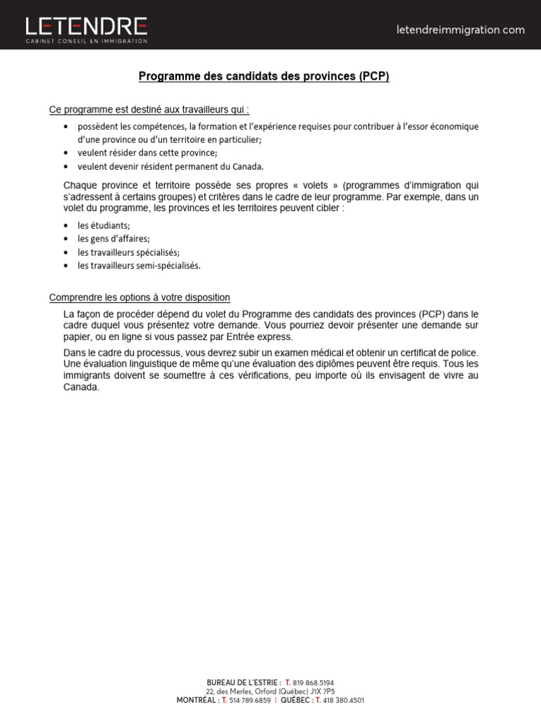 Programme Candidats Des Provinces | PDF | Évolution de carrière | Finance et gestion monétaire