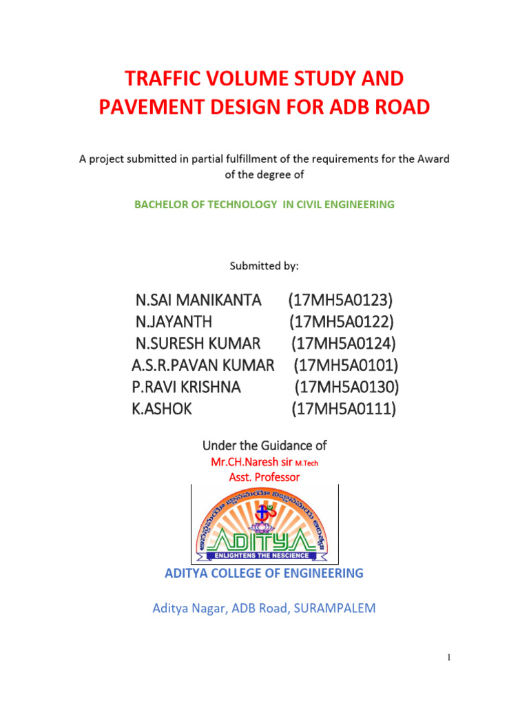 Batch No 6 Project Documentation Tvs and PD On Adb Road PDF | PDF ...