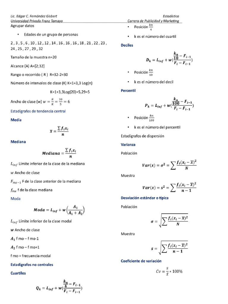 Formulario Datos Agrupados | PDF