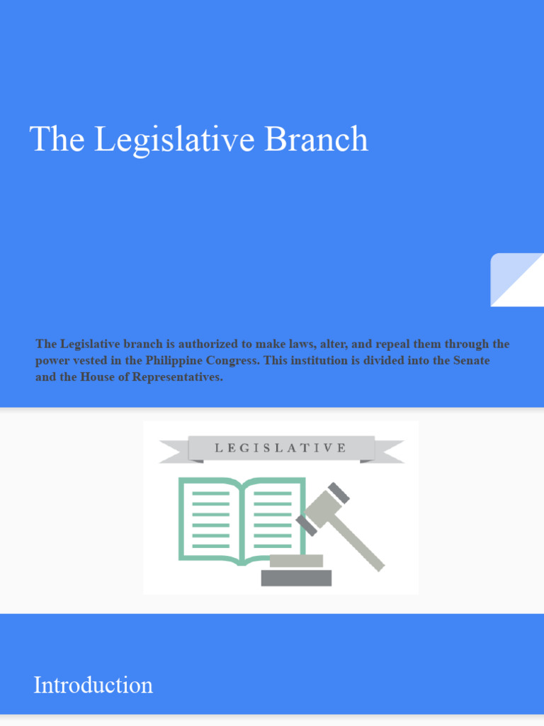 The Legislative Branch | PDF | United States Senate | Presidents Of The ...