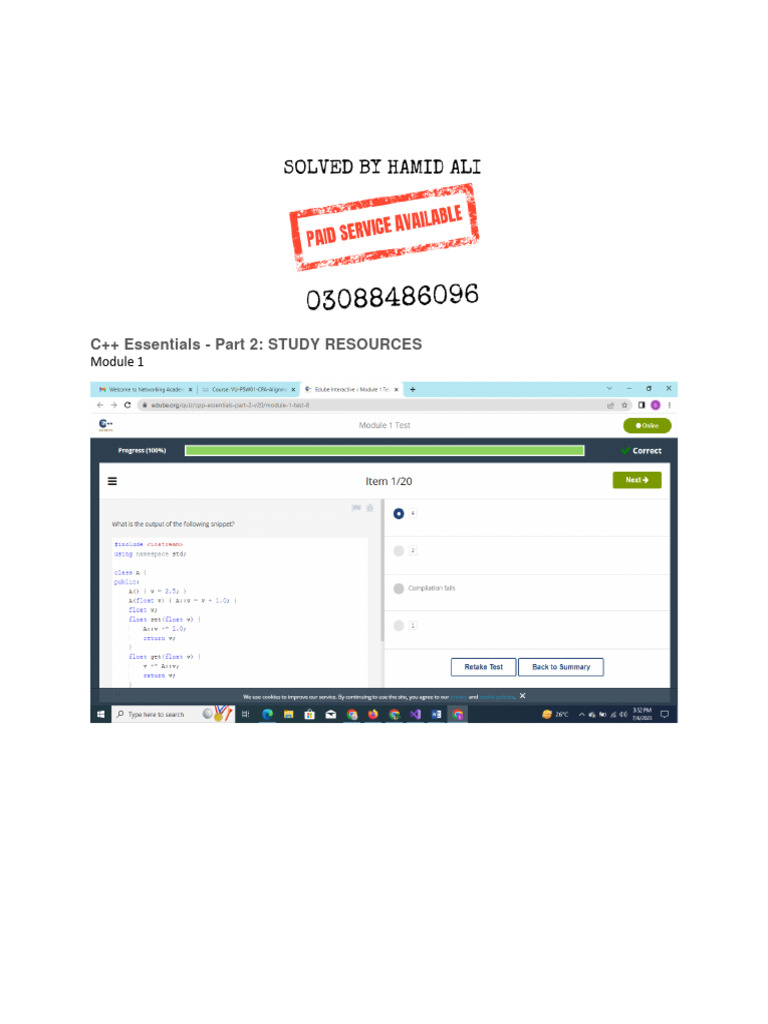 CPPE2 Part 2 Module 1 Test | PDF | Computers
