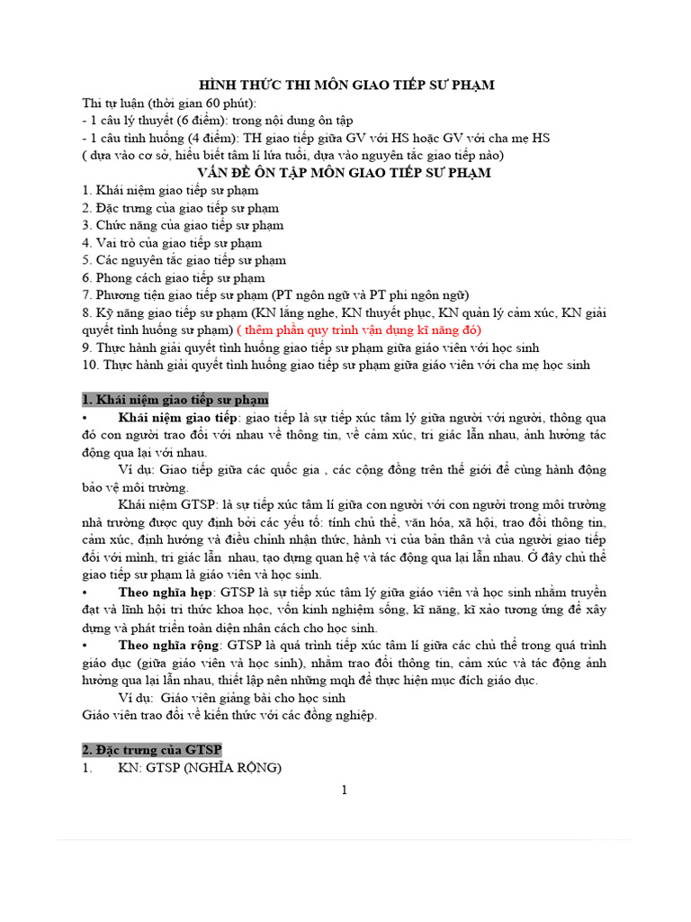 Hinh Thuc Thi Mon Giao Tiep Su Pham Giao Tiep Su Pham Dai Hoc Su Pham 74982 | PDF