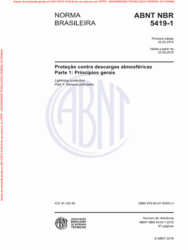 NBR 5419-1-2015 - Proteção Contra Descargas Atimosféricas - Princípios ...