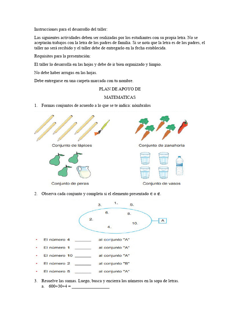 PLAN DE APOYO DE MATEMATICAS | PDF PLAN DE APOYO DE MATEMATICAS | PDF