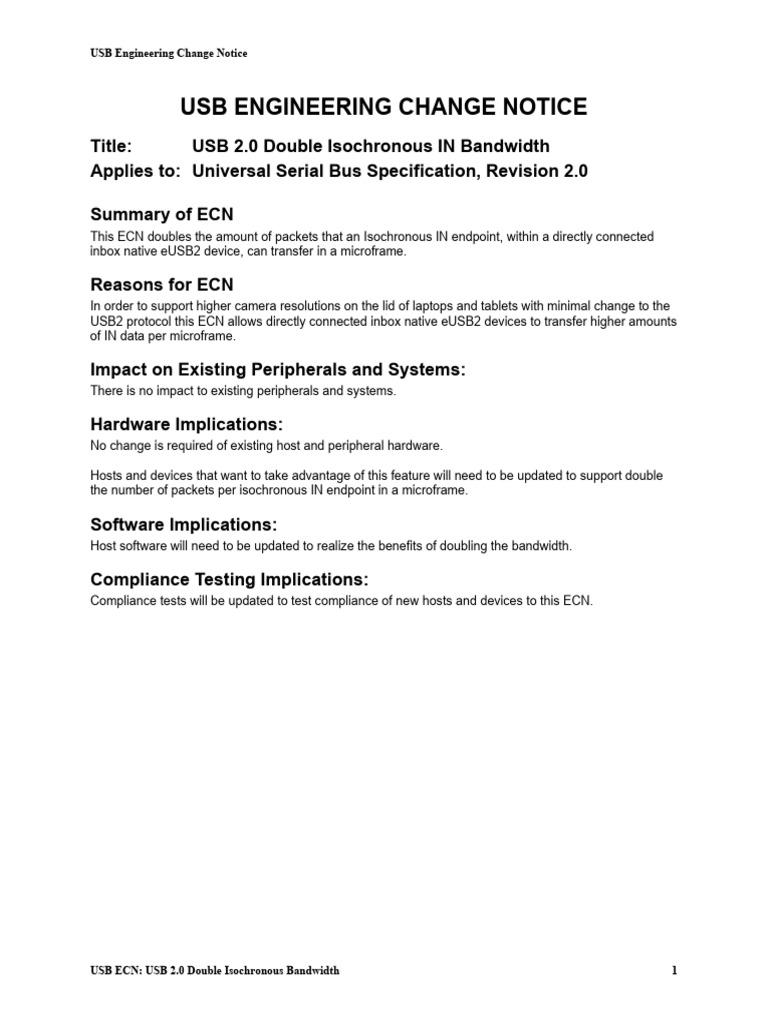 USB 2.0 Double Isochronous in ECN | PDF | Usb | Internet Protocols USB 2.0 Double Isochronous in ECN | PDF | Usb | Internet Protocols