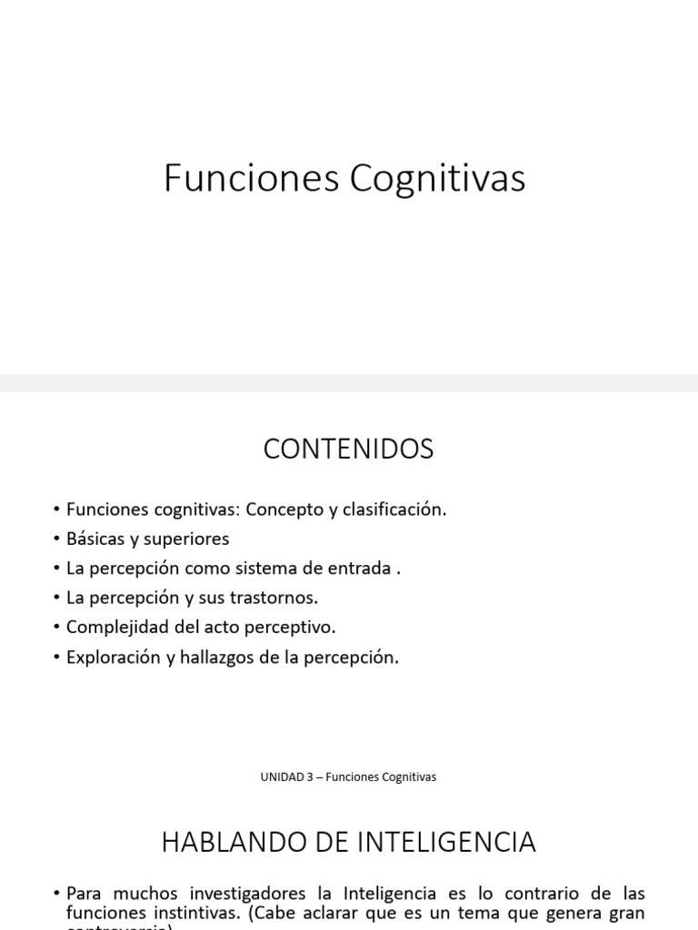 Funciones Cognitivas | PDF | Memoria | Percepción