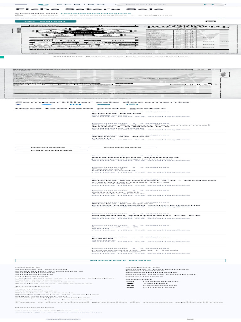 Ficha Satoru Gojo PDF | PDF
