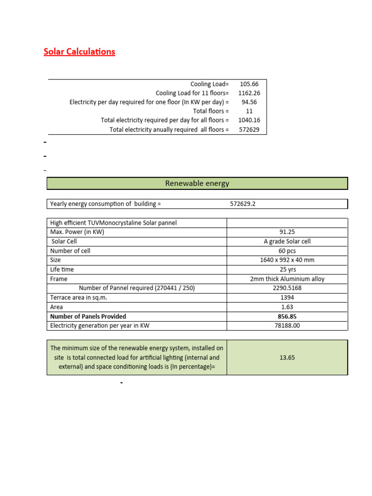 Calculations (Solar, Water, Landscape Water) | PDF | Solar Power ...