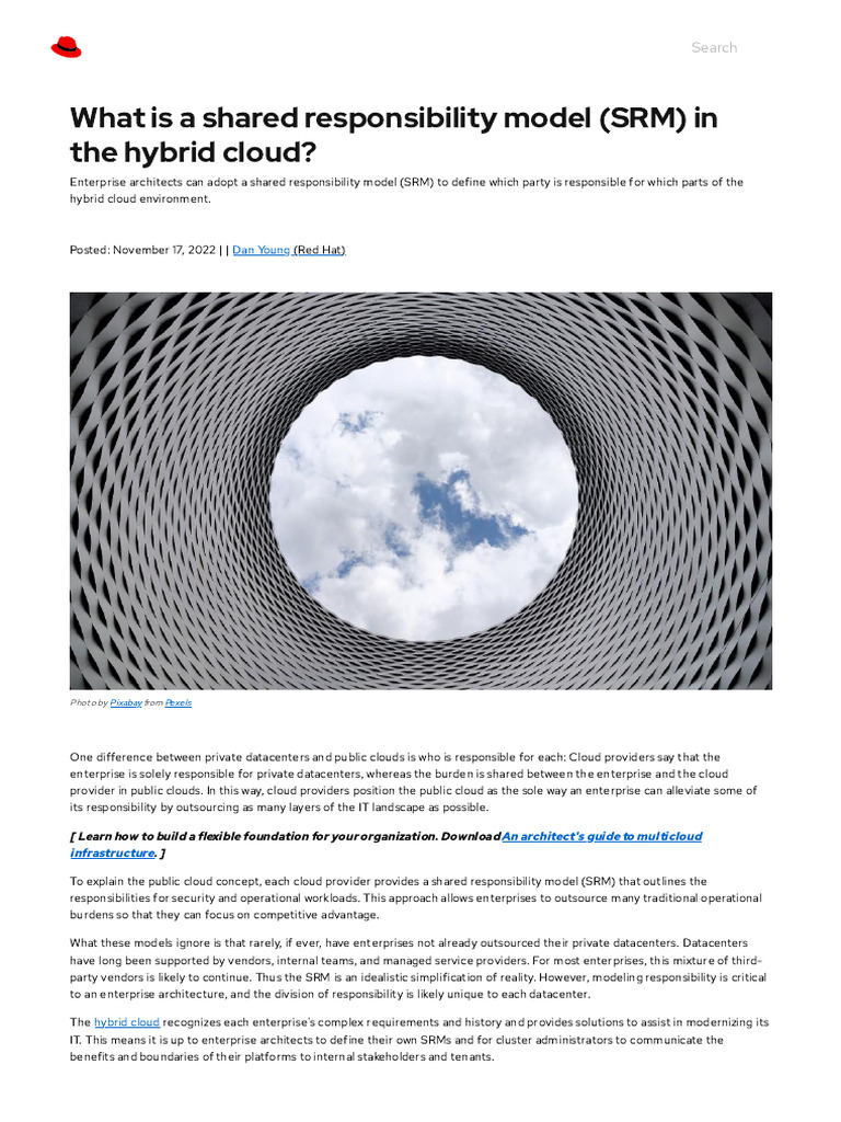 What Is A Shared Responsibility Model (SRM) in The Hybrid Cloud - Enable Architect | PDF | Cloud ...