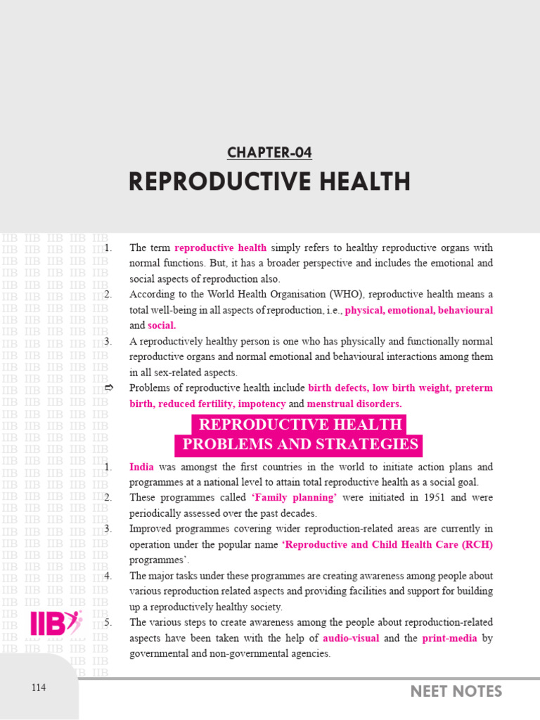 IIB NOTES - Reproductive Health | PDF | Combined Oral Contraceptive ...