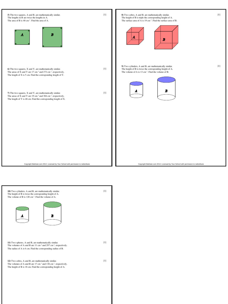 GCSE Maths - Similar Shapes Area and Volume | PDF | Area | Volume
