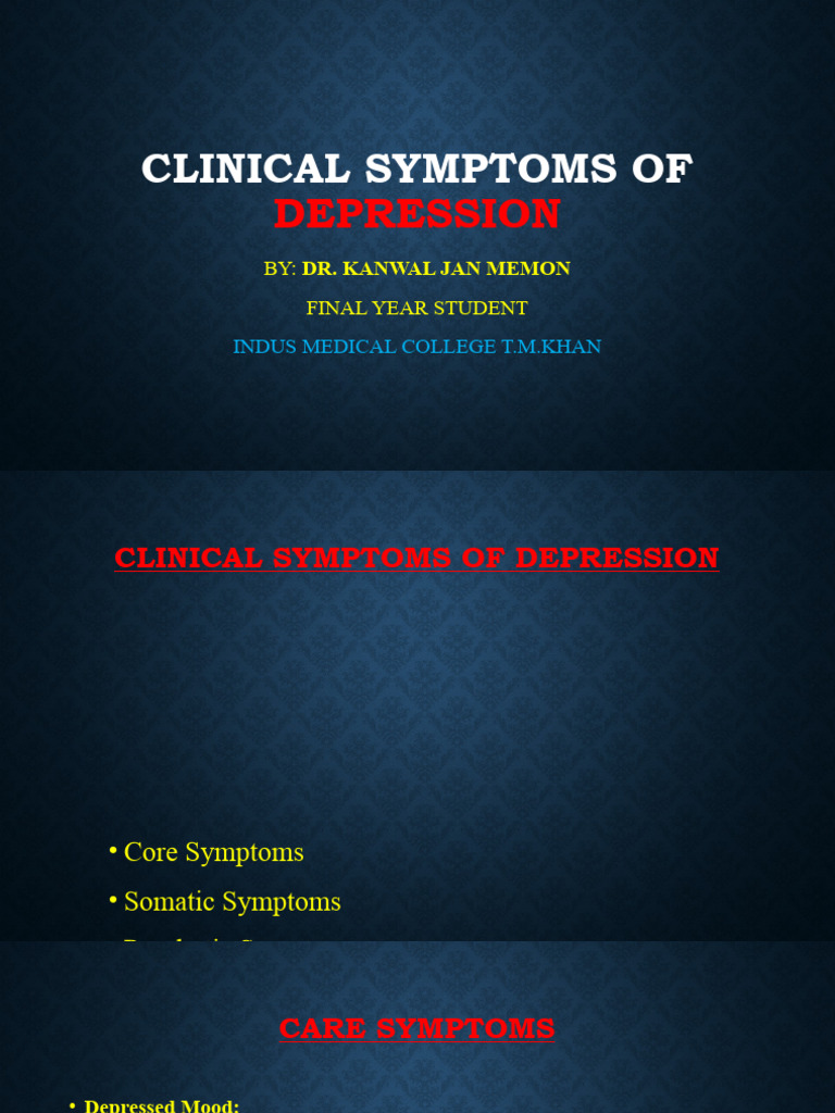 Clinical Symptoms of Depression | PDF