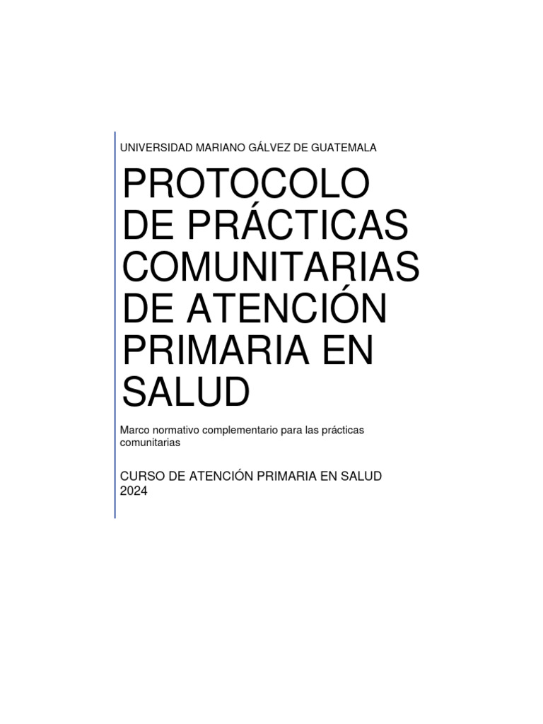 Protocolo Practica Comunitaria APS | PDF | Aprendizaje | Medicina