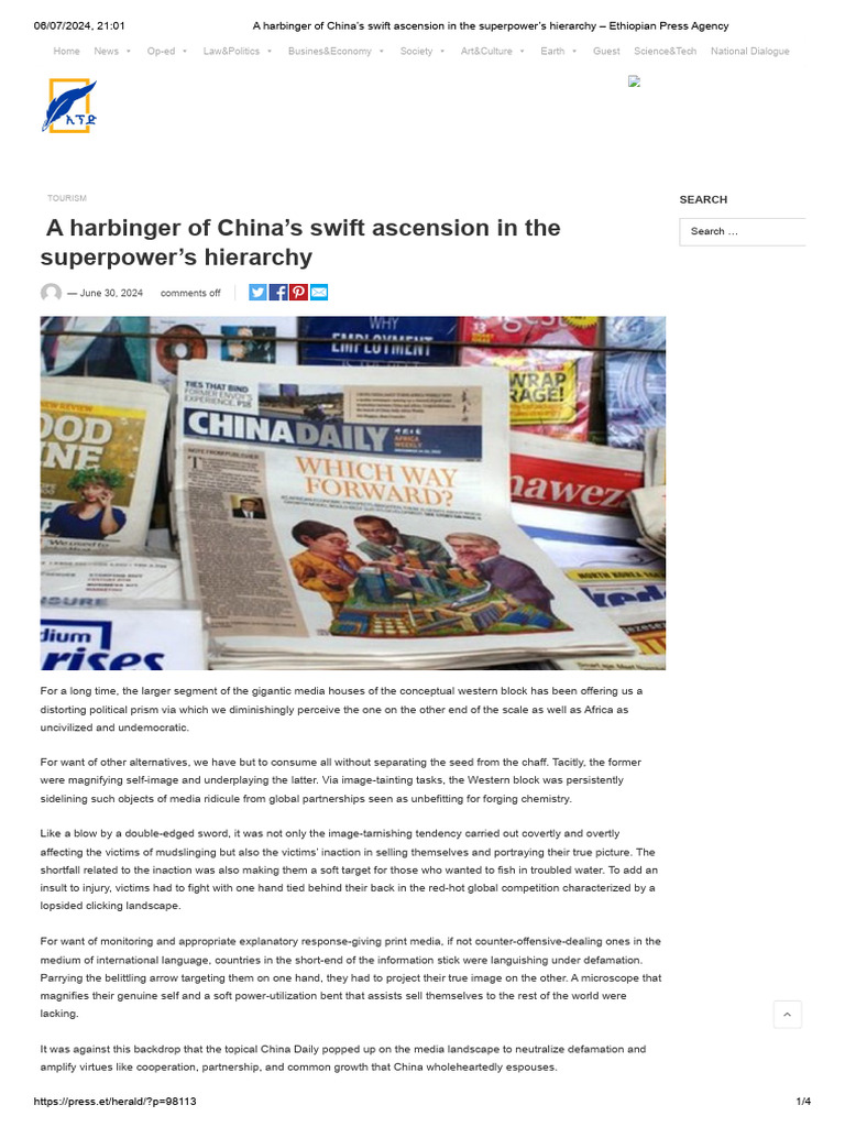 A Harbinger of China's Swift Ascension in The Superpower's Hierarchy ...