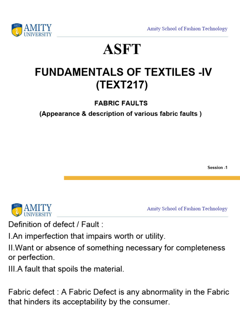 Q2 PPT-1 (Fabric Faults) | PDF | Loom | Weaving
