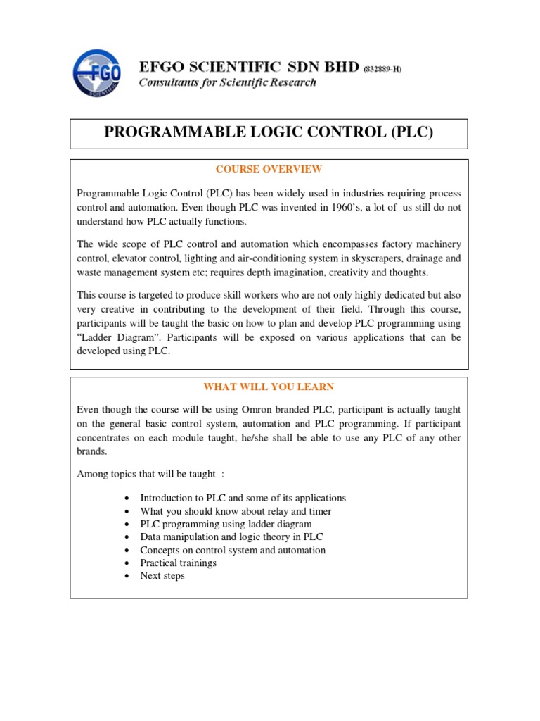 Basic Programmable Logic Control - PLC | PDF | Programmable Logic Controller | Timer