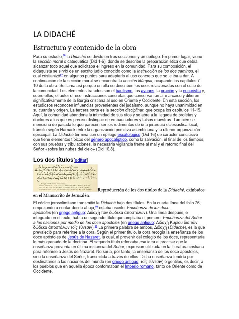 La Didaché | PDF | orador del Señor | Jesús