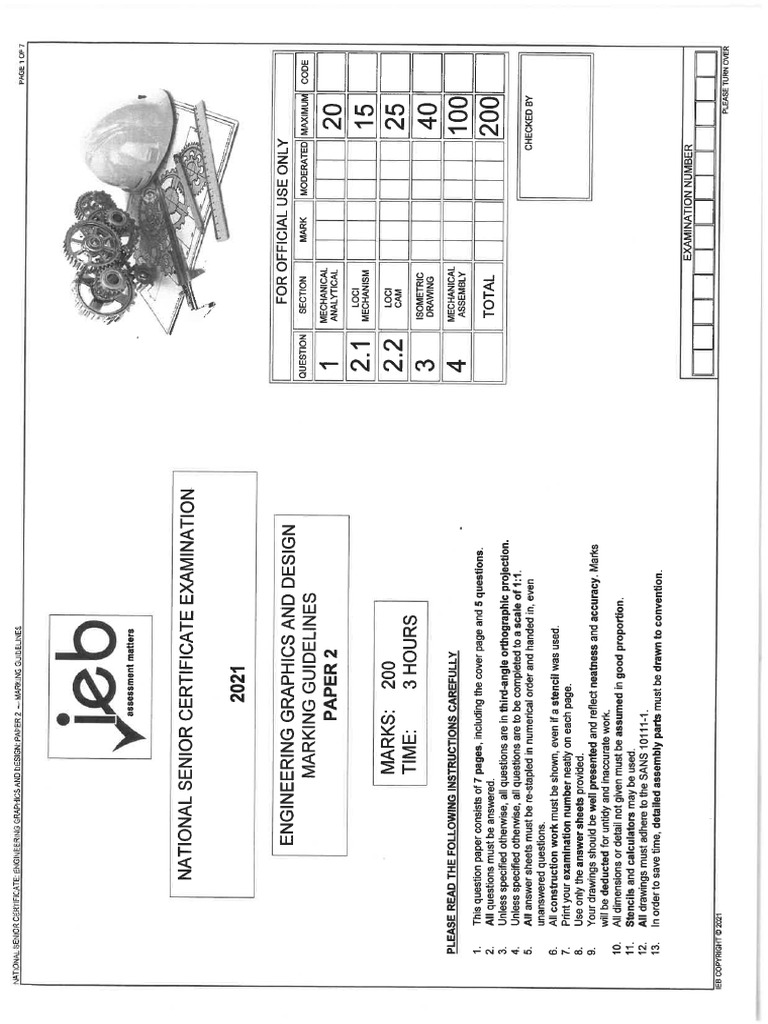 Engineering Graphics and Design P2 Memo 2021 | PDF