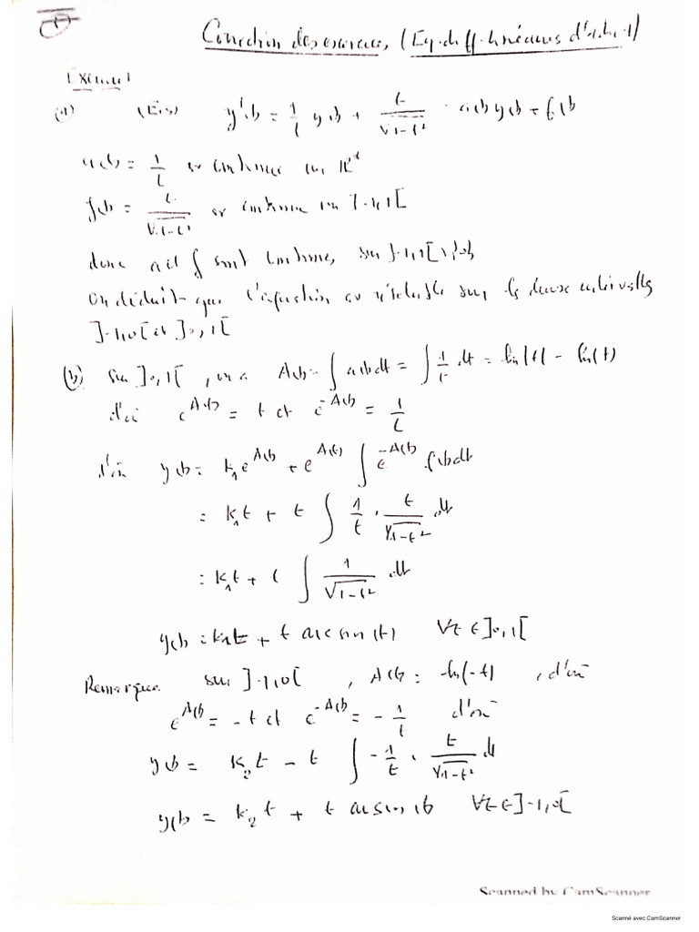 Correction Exercices Eq - Diff. D'ordre 1 Et 2 | PDF