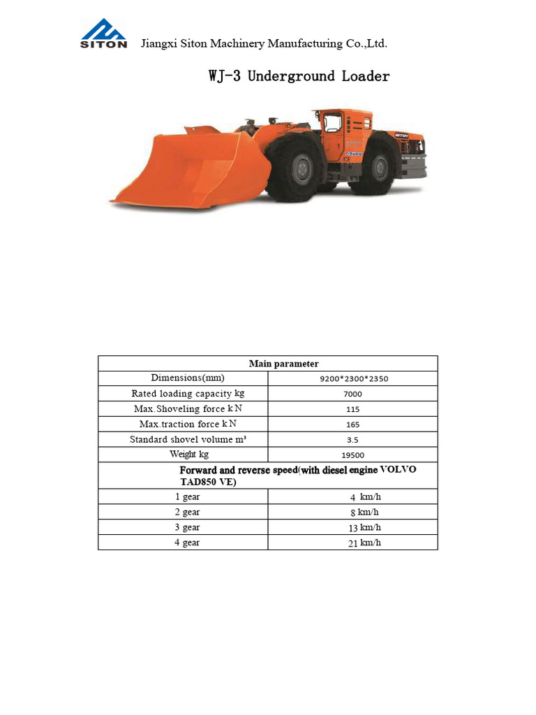 WJ-3 LHD Loader | PDF | Pump | Truck