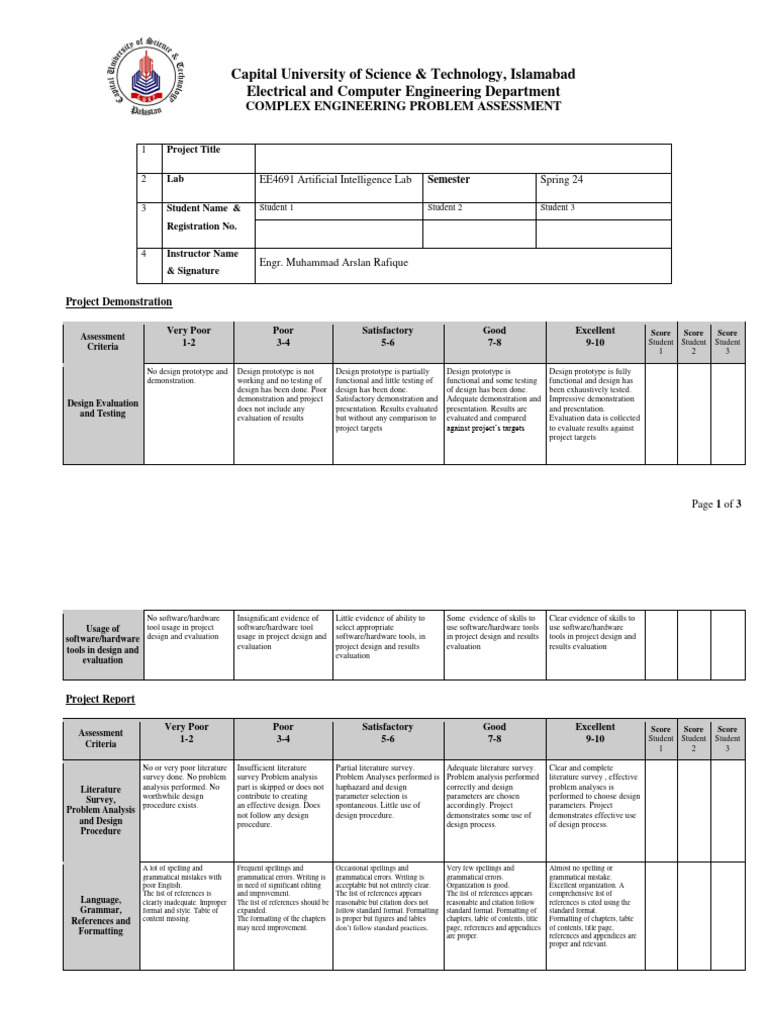 Complex Problem Rubrics | PDF | Grammar | Prototype