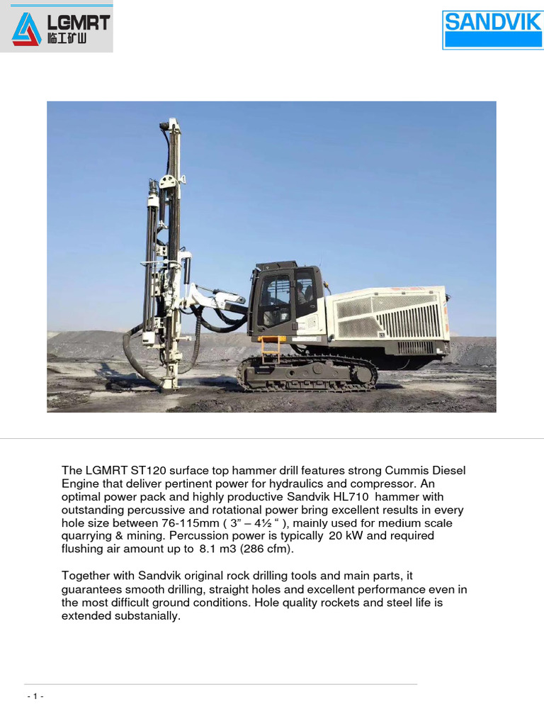 ST120-Detailed Specification | PDF | Drilling | Drill