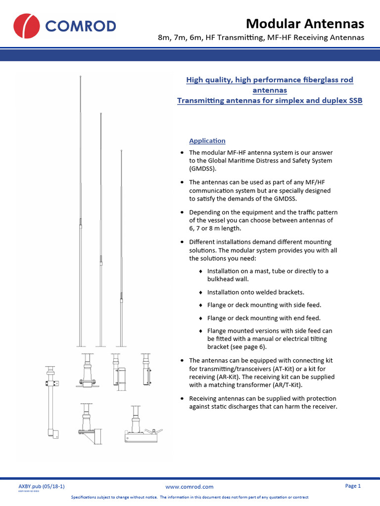 Comrod AXBY | PDF | Antenna (Radio) | Electricity