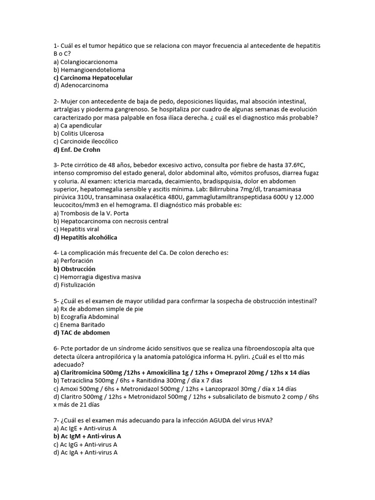 Clinca Primer Parcial Okkkk | PDF | Diarrea | Hepatitis