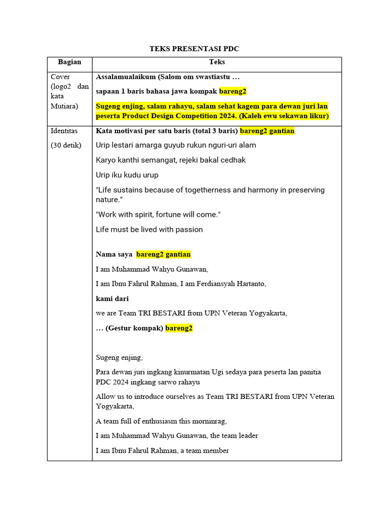 Teks Presentasi PDC | PDF | Recycling | Efficient Energy Use