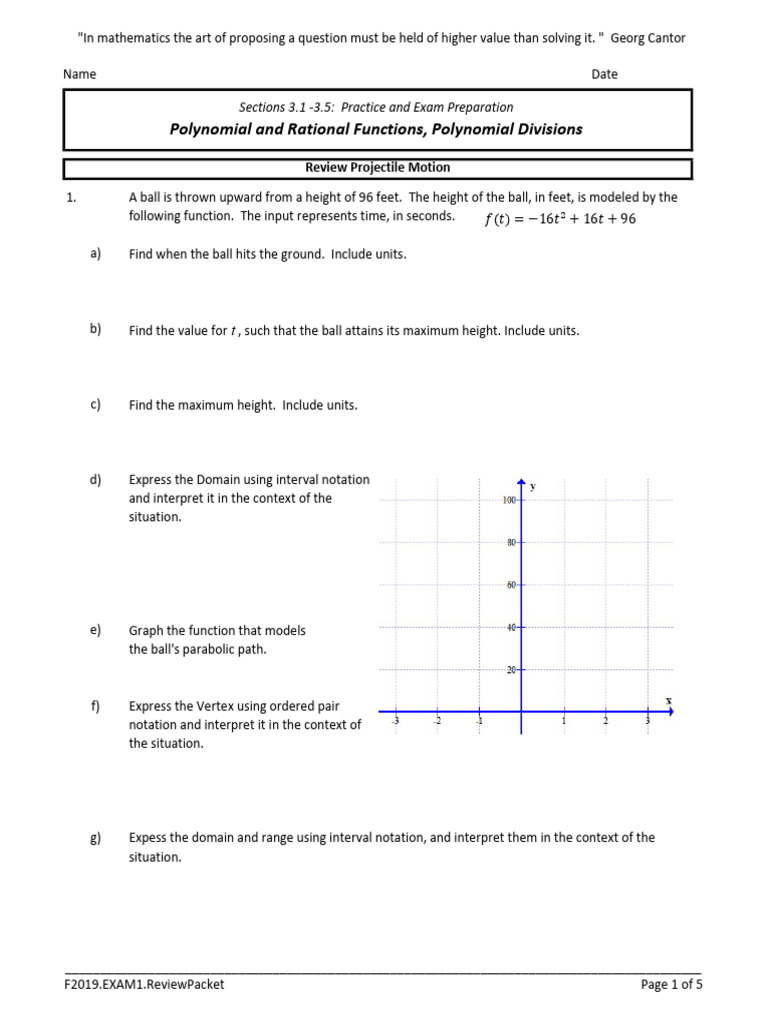 Polynomial and Rational Function Practice | PDF | Factorization ...