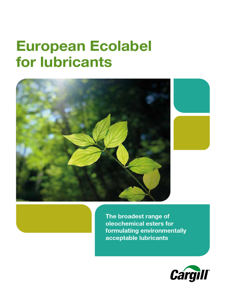 Cargill European Ecolabel For Lubricants Brochure | PDF | Lubricant ...