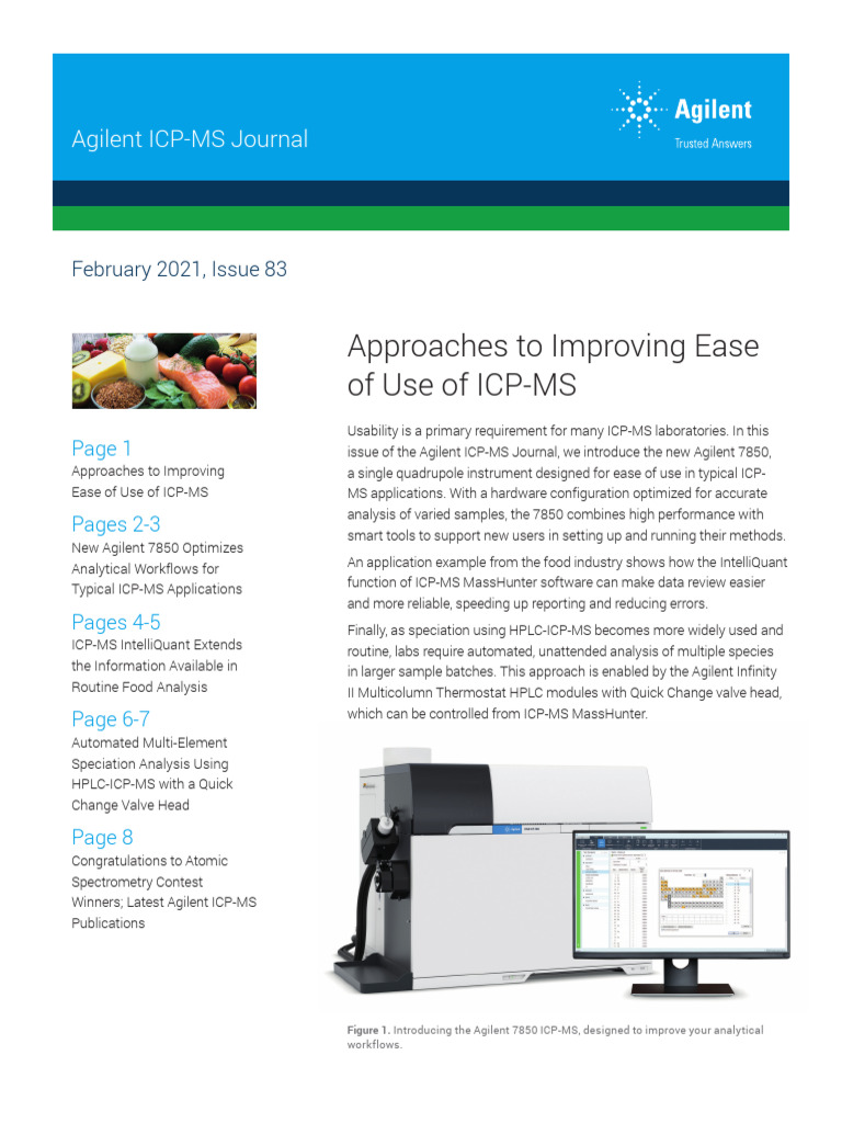 Agilent 7850 ICP-MS Enhances Usability | PDF | High Performance Liquid ...