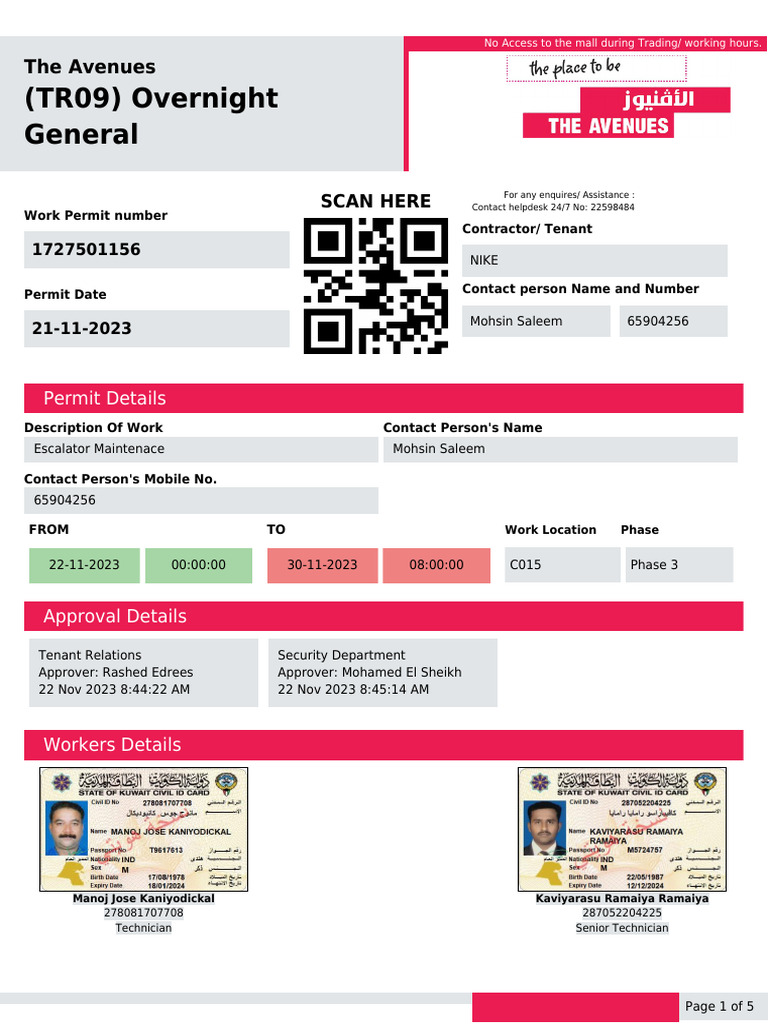 Mall Permit Escalator | PDF | Employment | Safety
