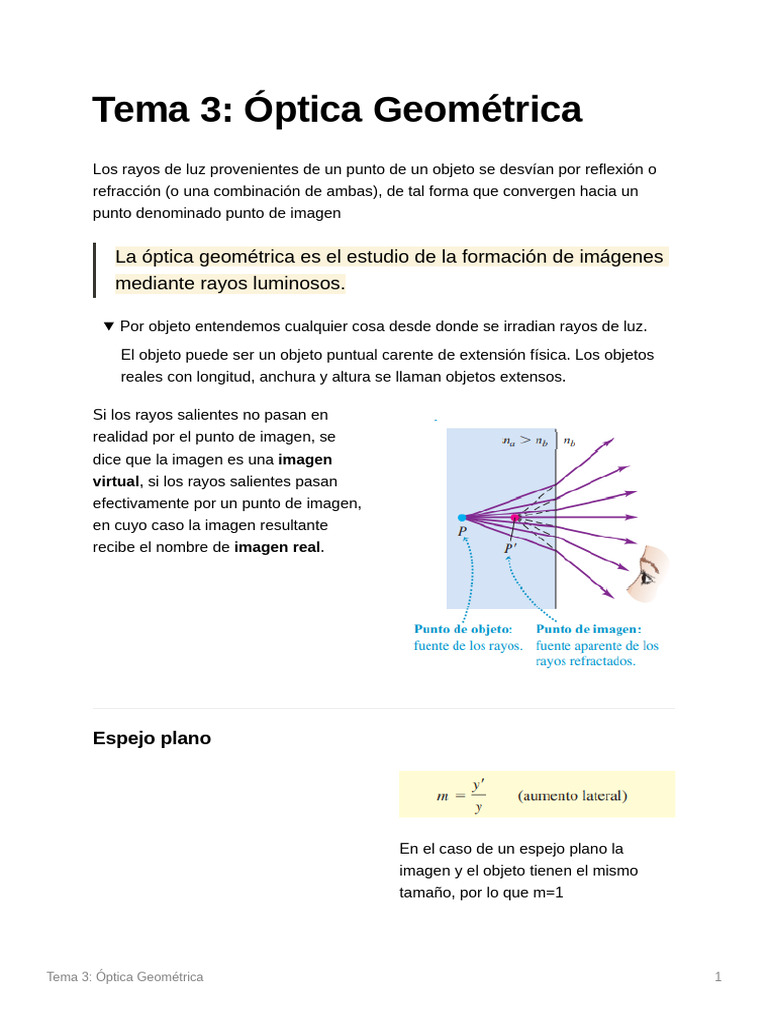 Tema 3 Ptica Geomtrica | PDF | Óptica | Ojo humano