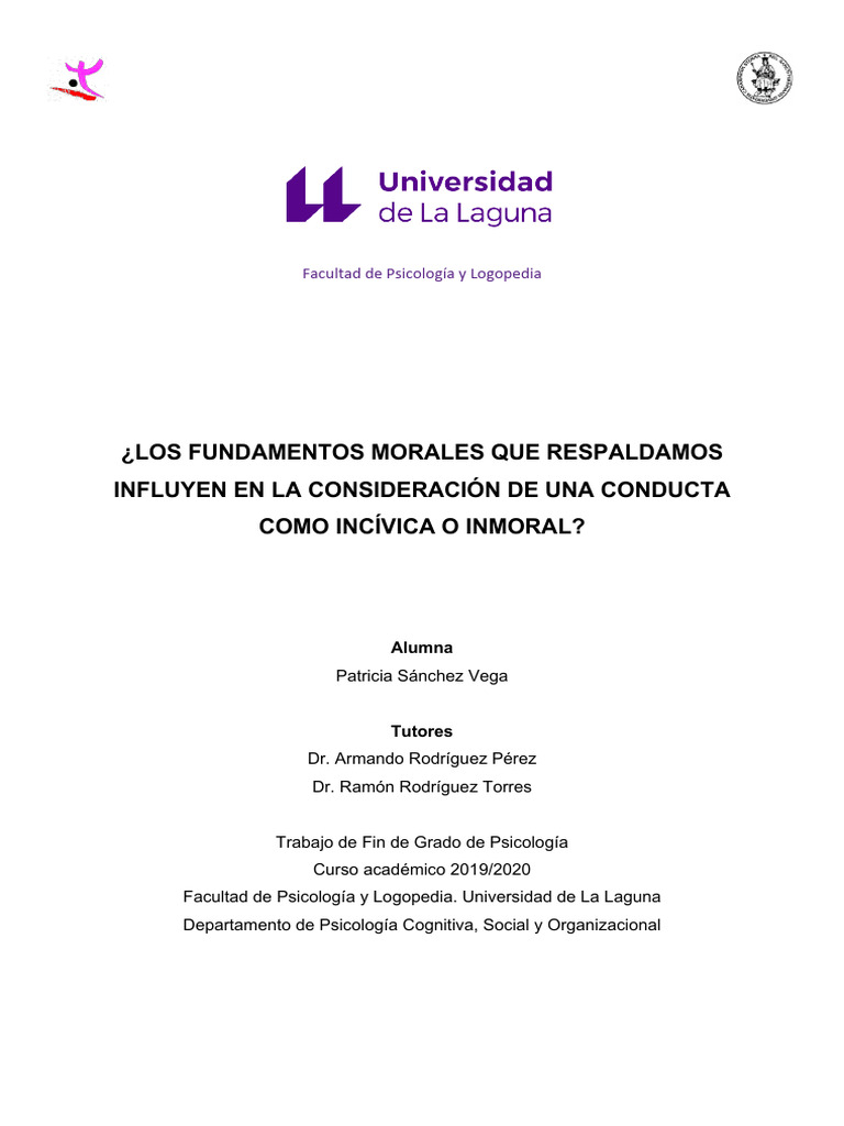 ¿Los Fundamentos Morales Que Respaldamos, Influyen en La Consideracion ...