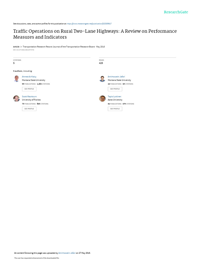 Traffic_Operations_on_Rural_Two-Lane_Highways_A_Re | PDF | Road ...