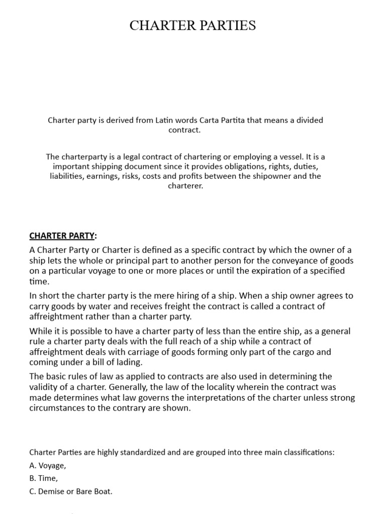 Charter Parties | PDF | Shipping | Water Transport