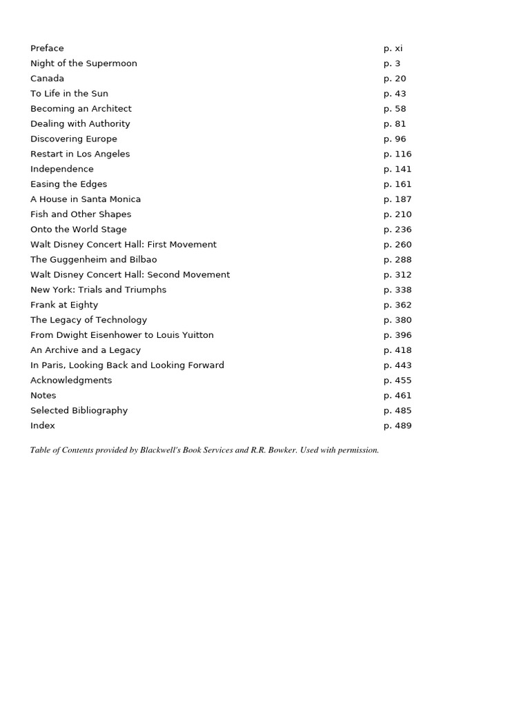 Table of Contents Provided by Blackwell's Book Services and R.R. Bowker ...