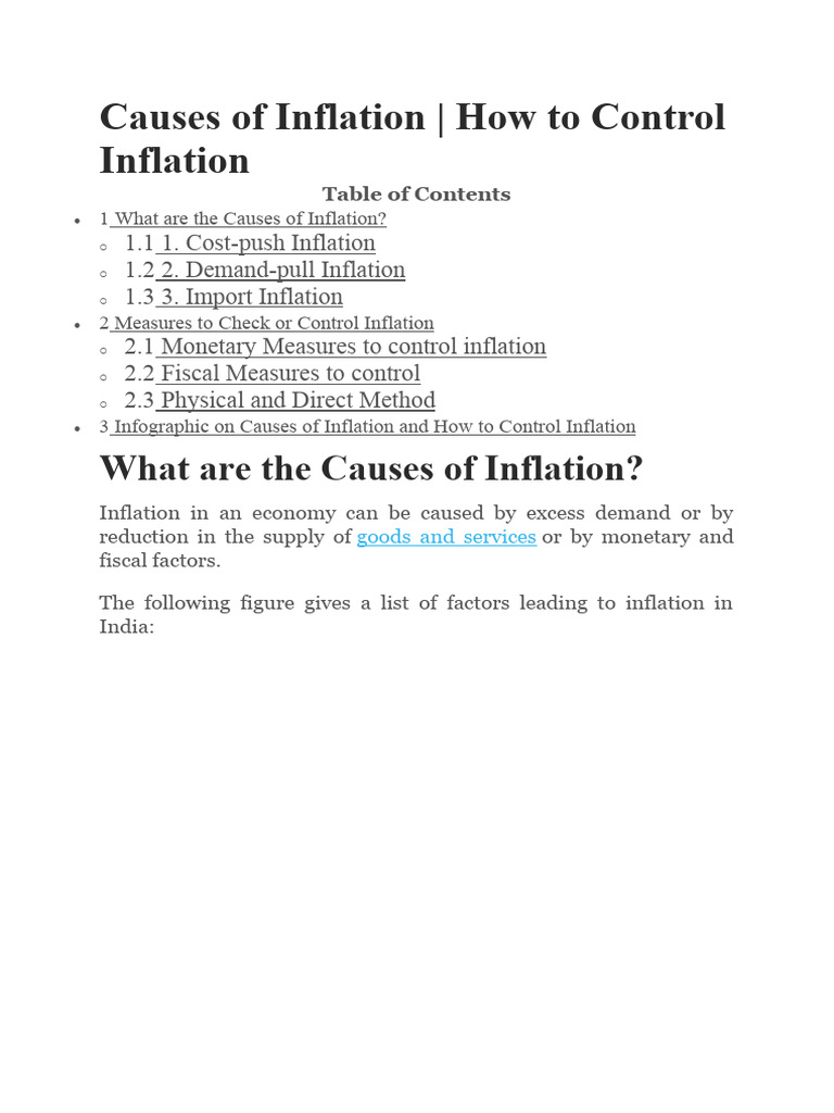 Causes of Inflation | PDF | Cost Of Living | Inflation