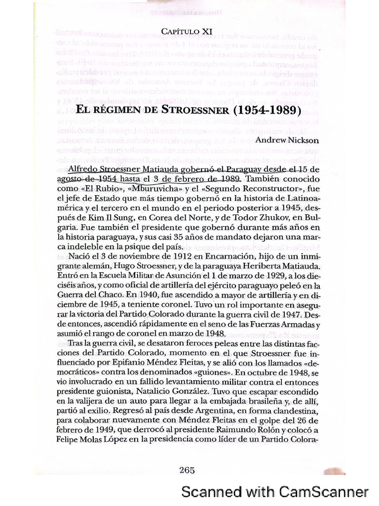 Historia Capítulo de Stroessner | PDF