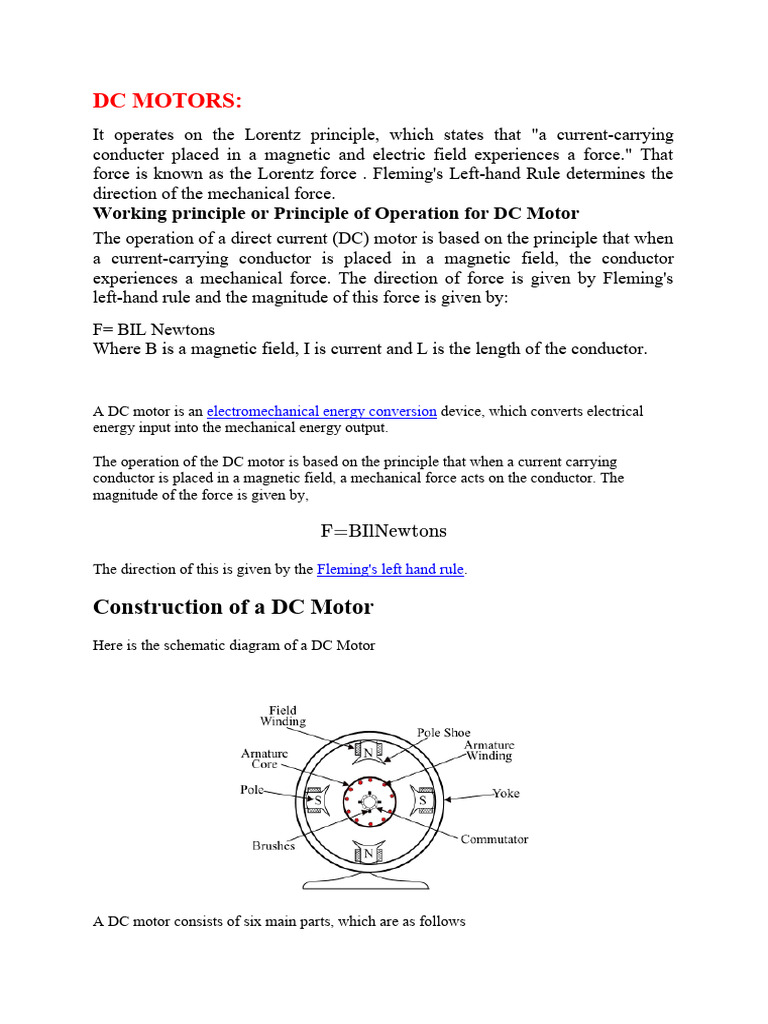 DC Motors | PDF | Electric Motor | Magnetic Field