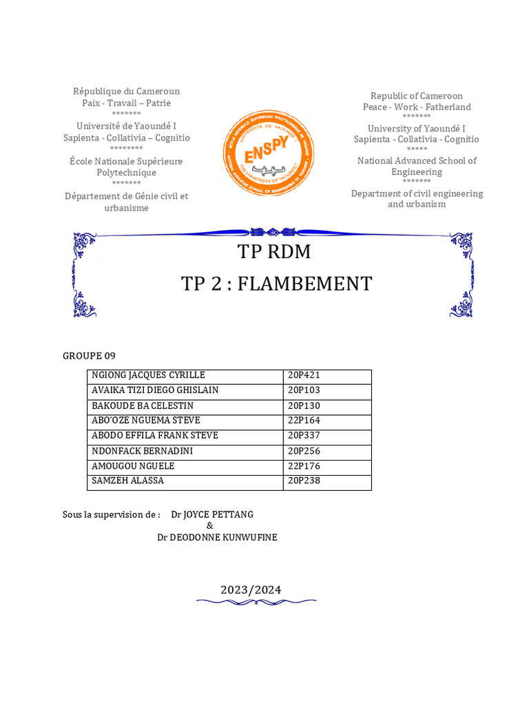 TP Flambement g9 | PDF | Flambage | Résistance des matériaux